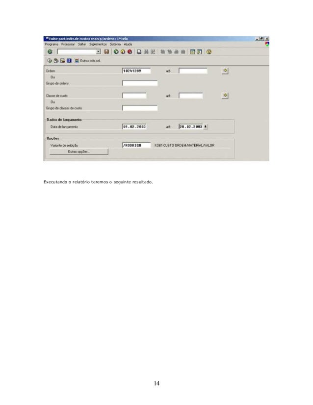 Contas de diferencas incompletas sap - calllasopa