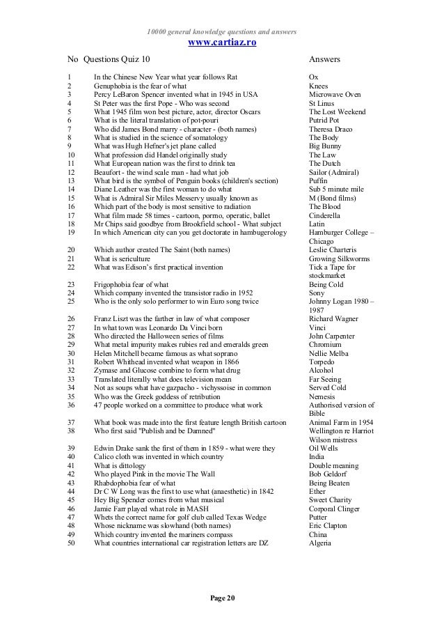 10000 General Knowledge Questions And Answers 10000-general-knowledge-questions-and-answers