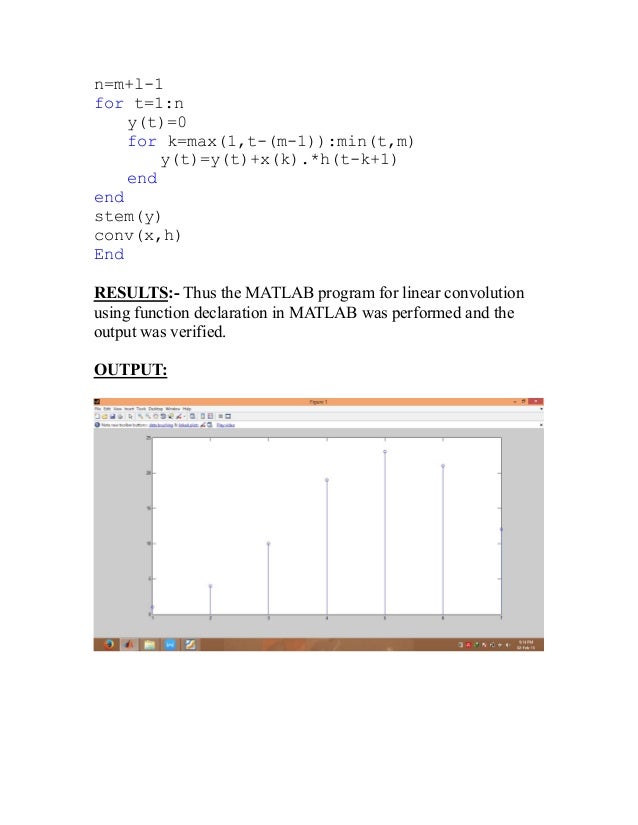 Linear Convolution Using Matlab Code Linear Convolution Using Matlab Code