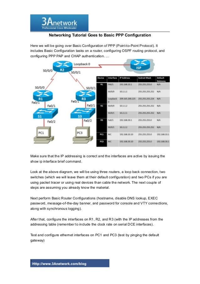 Networking Tutorial Goes To Basic Ppp Configuration
