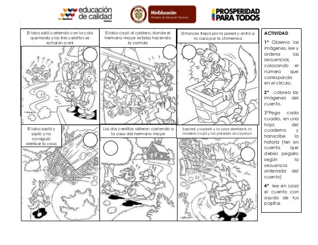 Secuencia temporal de los 3 cerditos para colorear - Imagui