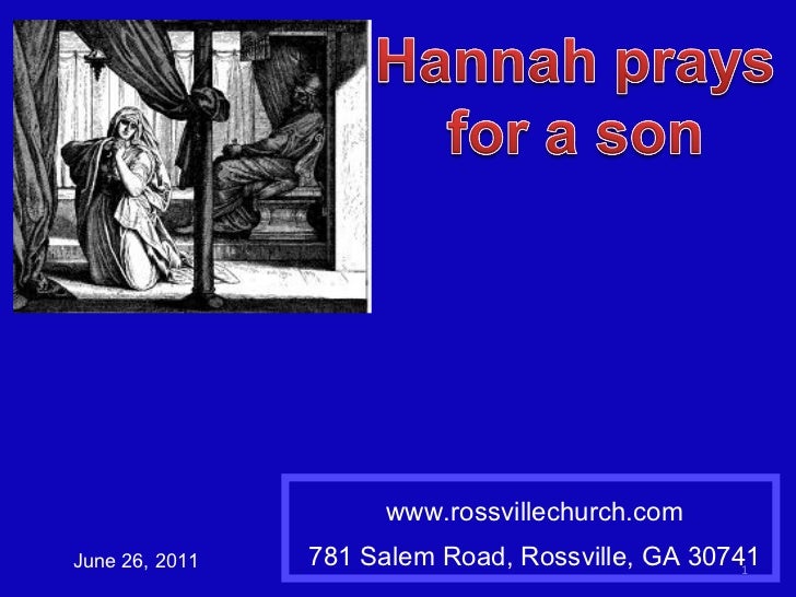 1 Samuel 1a Hannah Prays For A Son