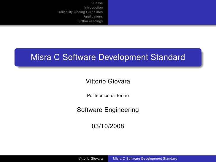 Misra C Software Development Standard