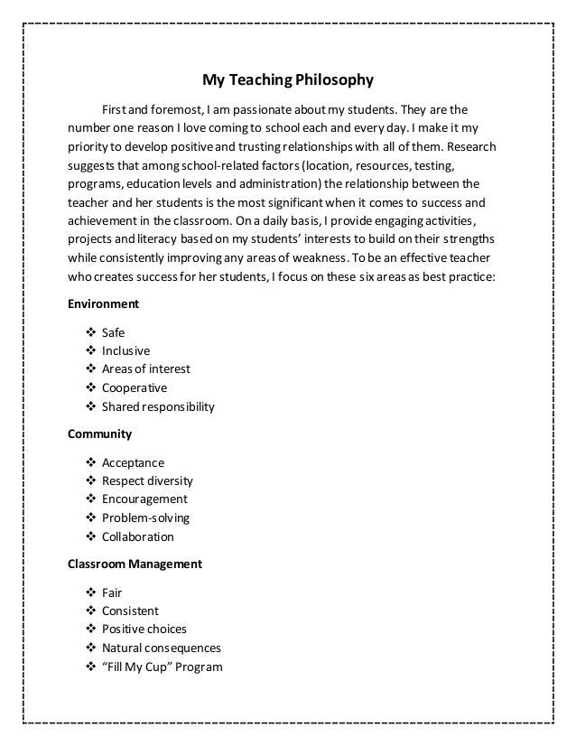 My Teaching Philosophy My Teaching Philosophy