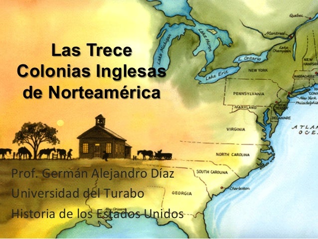 Las trece colonias inglesas de Norteamérica