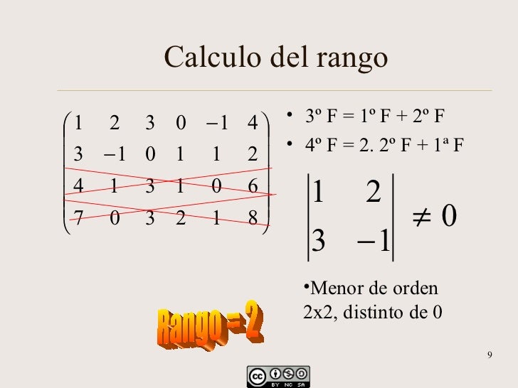 4. rango de una matriz