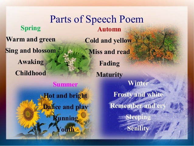 4 seasons. Cocrete poetry.