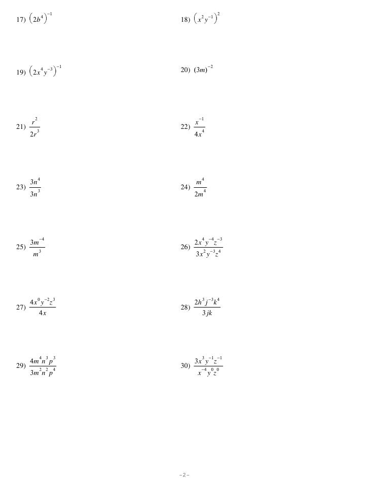 Adding And Subtracting Variables With Exponents Worksheets Adding And Subtracting Variables With Exponents Worksheets