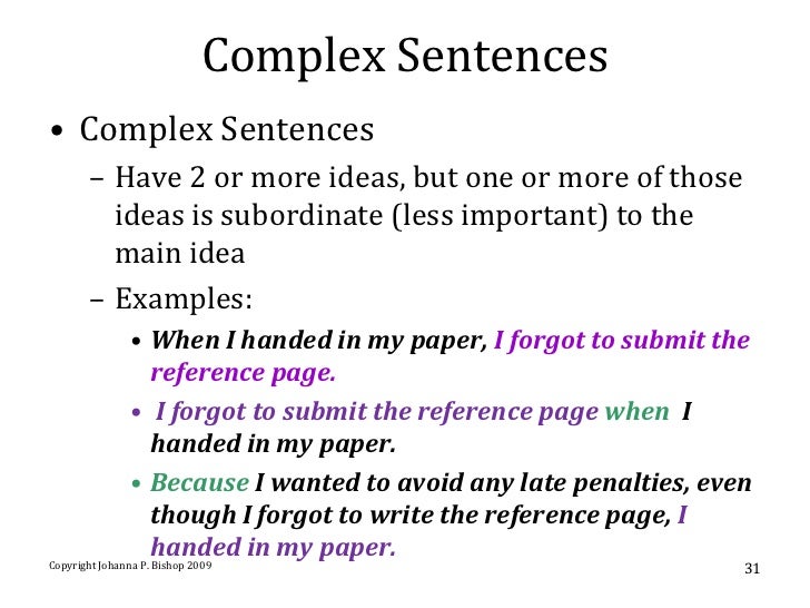 COMPLEX SENTENCE EXAMPLES Alisen Berde COMPLEX SENTENCE EXAMPLES Alisen Berde