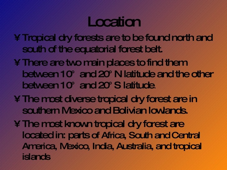 Tropical Dry Forest Biome Climate