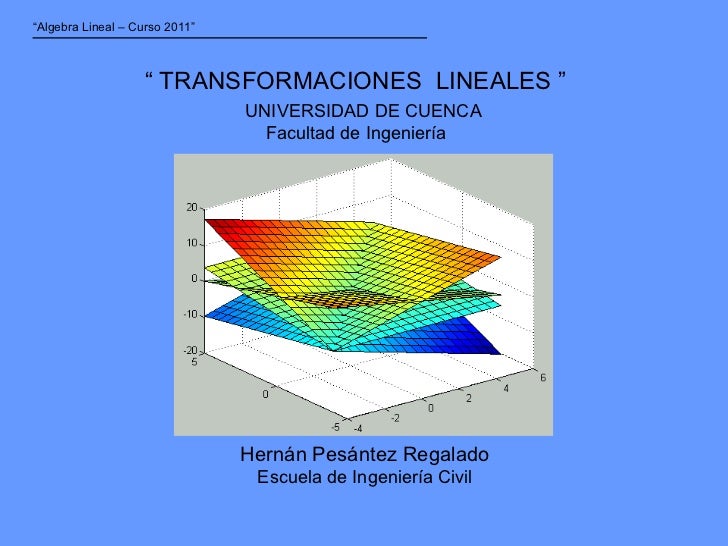 Algebra Lineal - Transformaciones Lineales