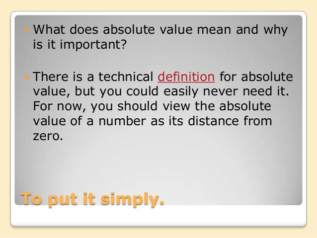 Absolute Value Tutorial