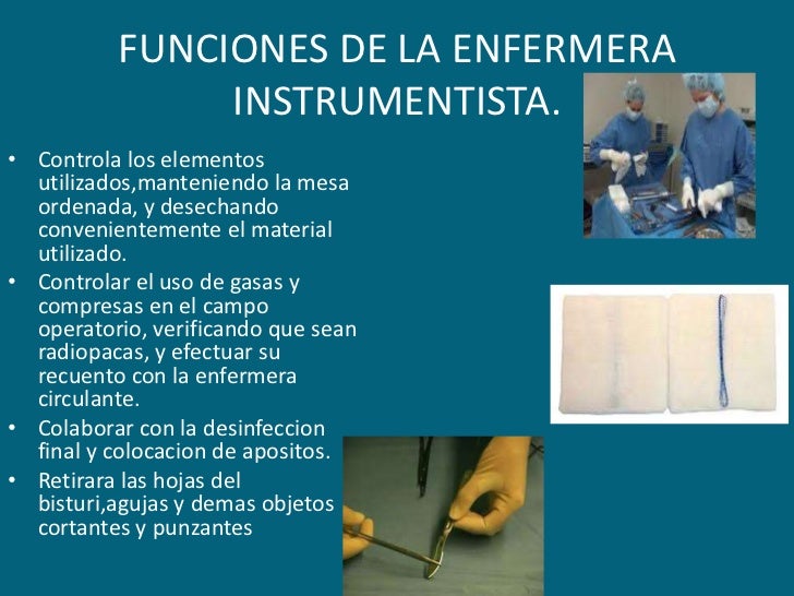 Acciones de la enfermera instrumentista