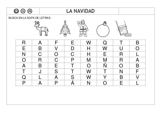 Sopa de letra navideña - Imagui