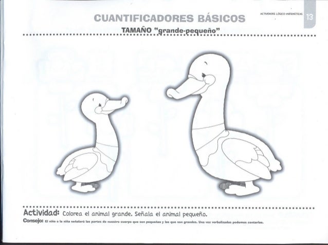 Tamaños grande pequeño para niños - Imagui