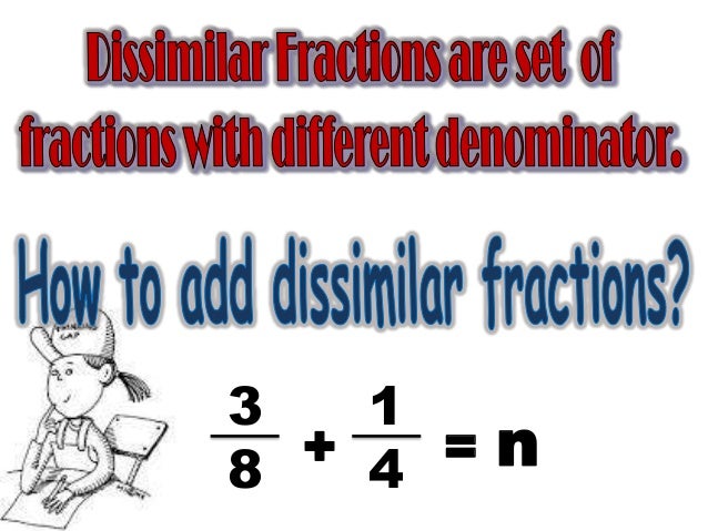 Adding Dissimilar Fractions Adding Dissimilar Fractions