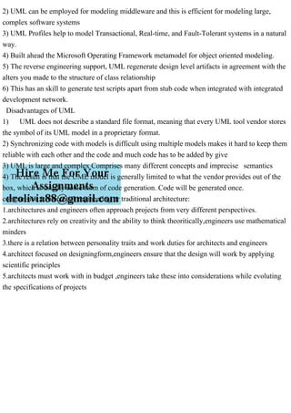 Advantages Of UML1 The UML Can Be Used To Model Just On Any Type Pdf