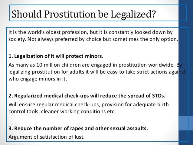 Arguments For Legalization Of Prostitution