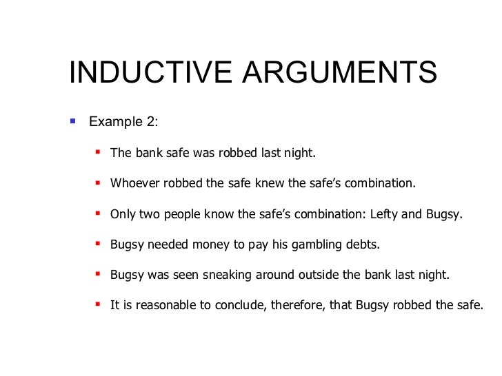 INDUCTIVE REASONING EXAMPLES Alisen Berde INDUCTIVE REASONING EXAMPLES Alisen Berde