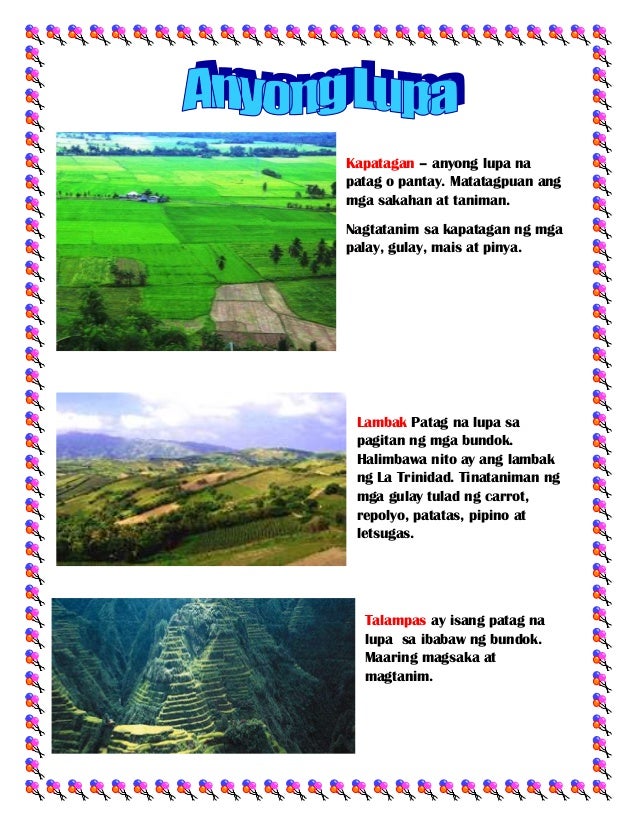Mga Uri Ng Anyong Lupa Docx Mga Uri Ng Anyong Lupa Kapatagan Isang