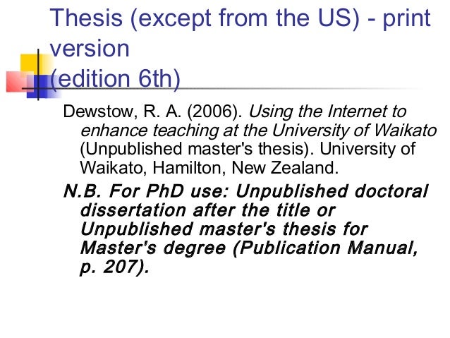 Dissertation Thesis Apa Style Dissertation Thesis Apa Style