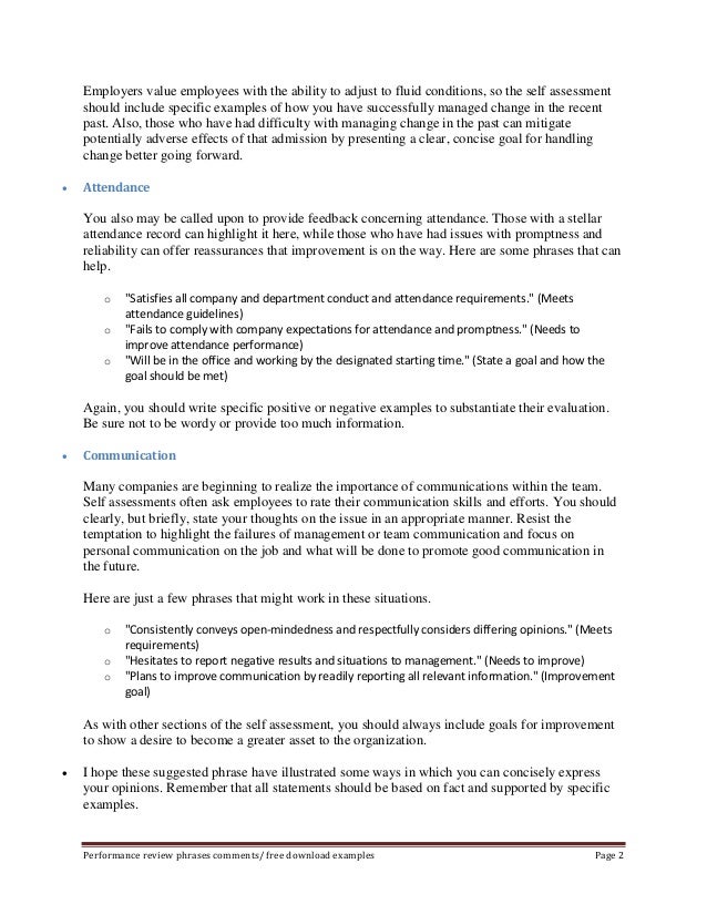 Appraisal Writing Phrases Appraisal Writing Phrases