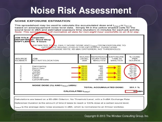 Occupational And Environmental Noise Risk Identification And Controls