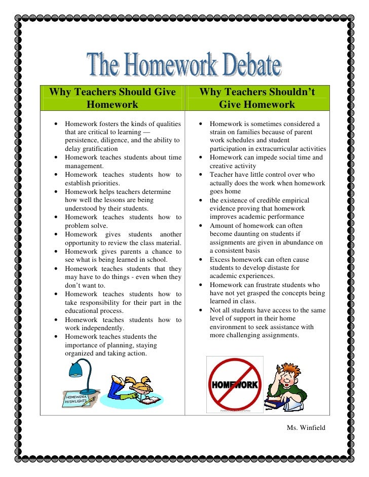 Arguments For Homework Arguments For Homework