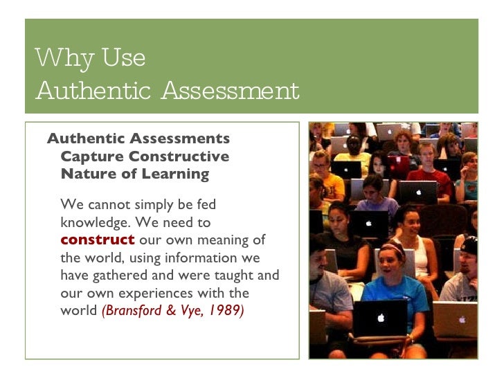 Authentic Assessment Authentic Assessment