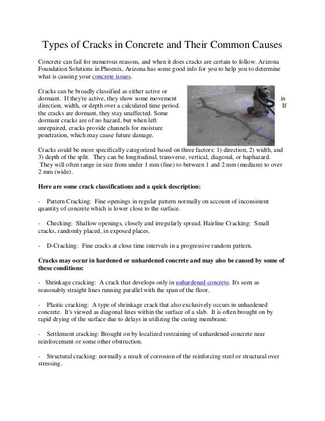 Types Of Cracks In Concrete And Their Common Causes Types Of Cracks In Concrete And Their Common Causes