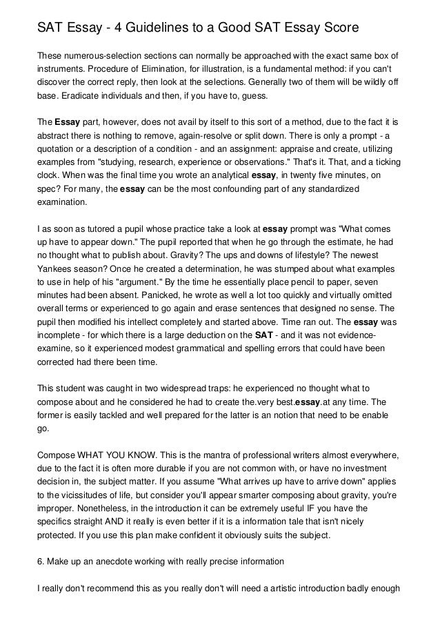SAT Essay 4 Guidelines To A Good SAT Essay Score SAT Essay 4 Guidelines To A Good SAT Essay Score