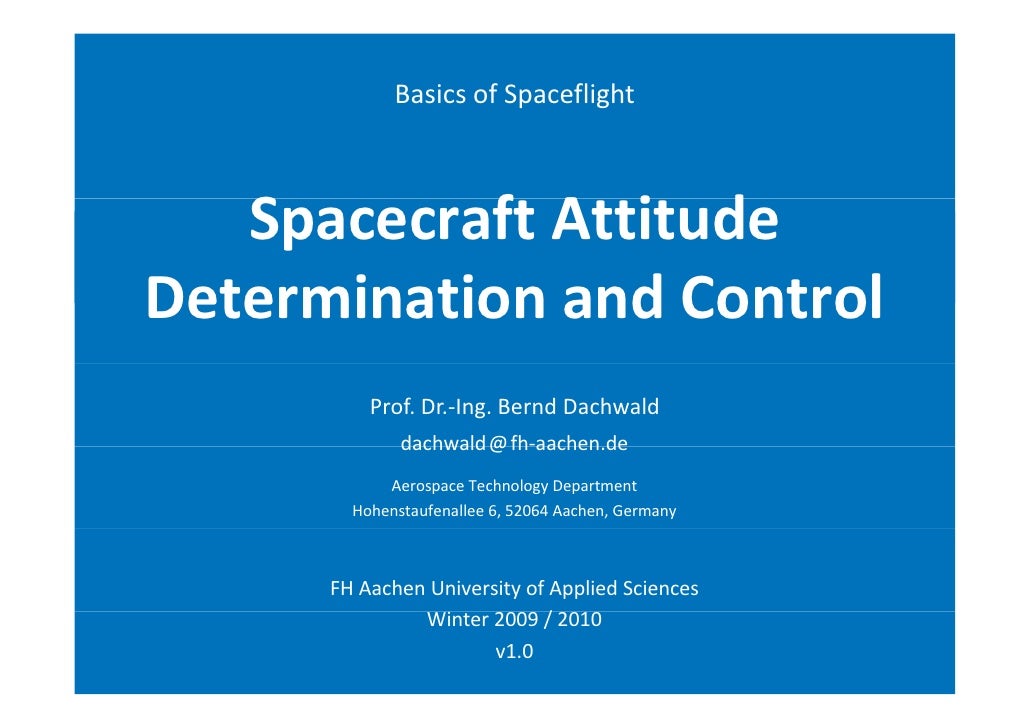 Bsf08 Spacecraft Attitude Determination And Control V1 0