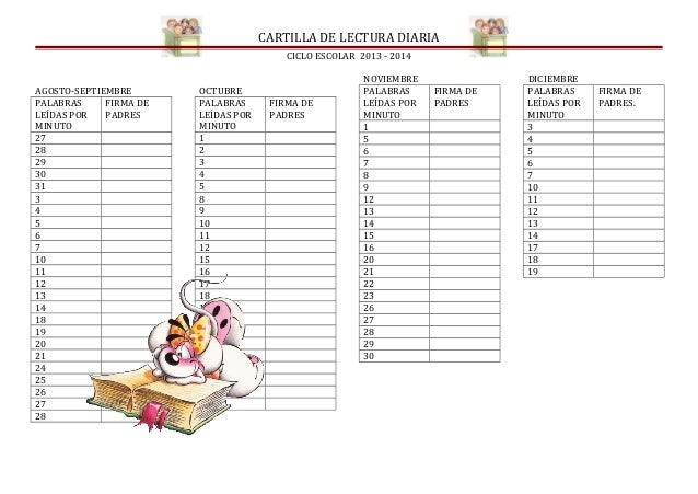 Cartilla de lectura - Imagui