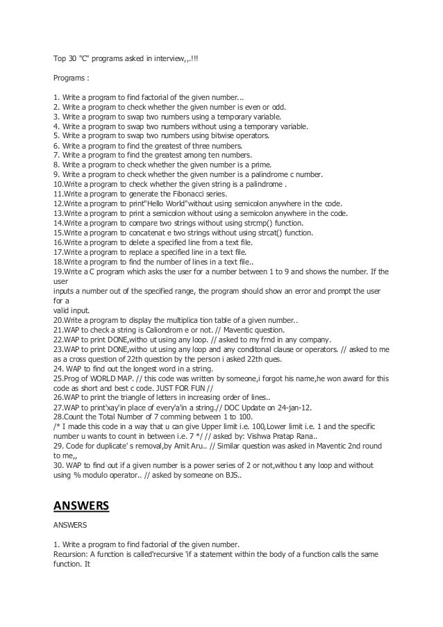 C Code Examples C Code Examples
