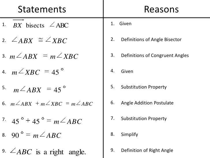 Geometric Proofs Geometric Proofs