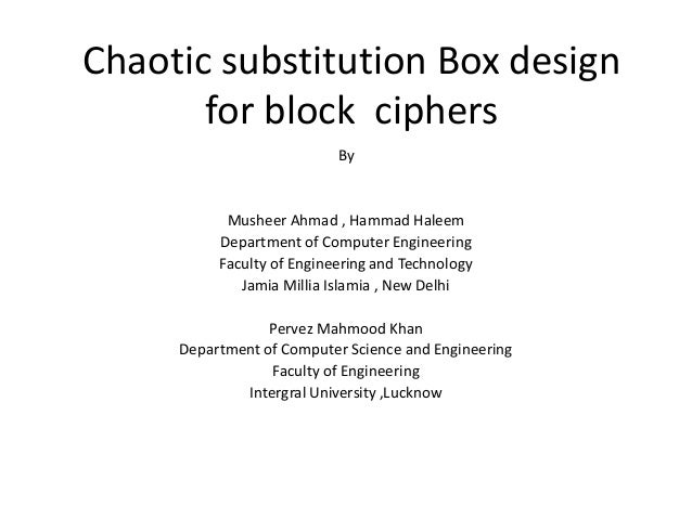 Chaotic Substitution Box Design For Block Ciphers 6455