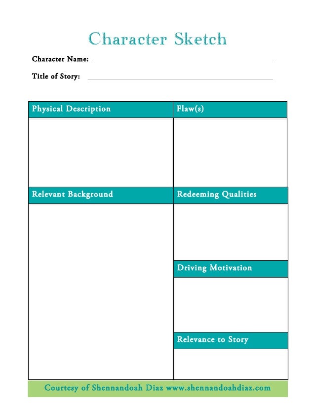 Character Sketch Template Character Sketch Template