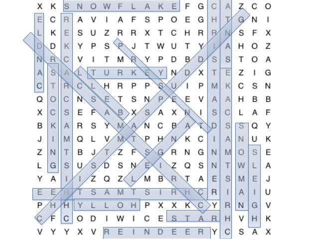 Christmas Wordsearch Answers Christmas Wordsearch Answers