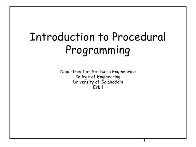 Introduction To Procedural Programming In C