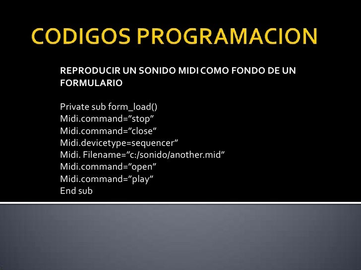 Codigos Programacion