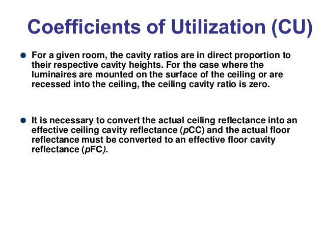 Coefficient Of Utilization Cu