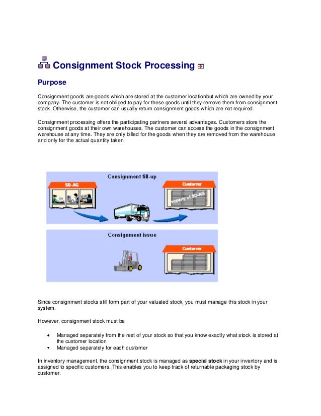Consignment Stock Processing Consignment Stock Processing