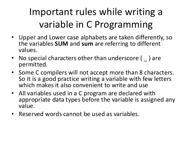 Constants And Variables In C Programming