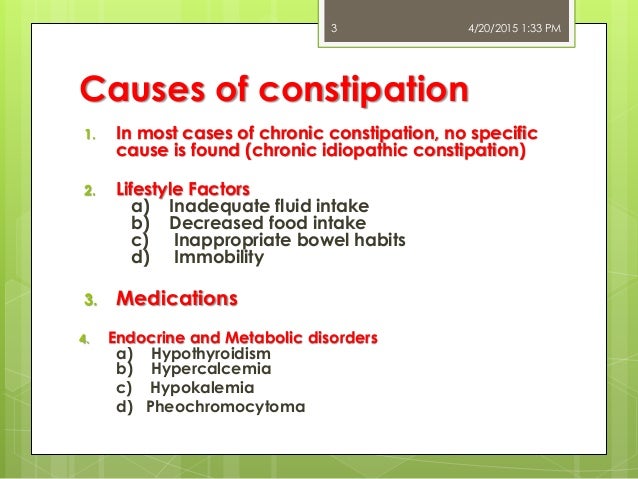 Treatment Of Constipation
