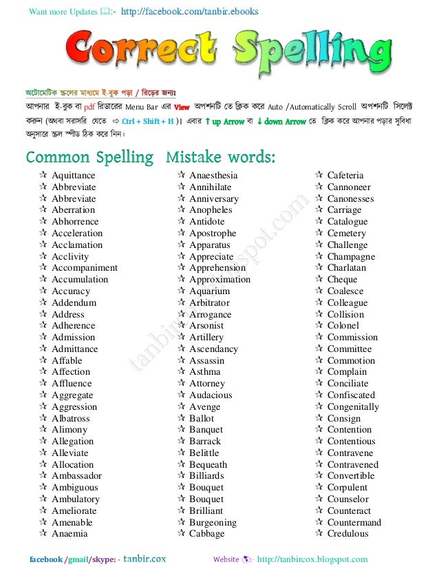 Correct Spelling By Tanbircox Correct Spelling By Tanbircox
