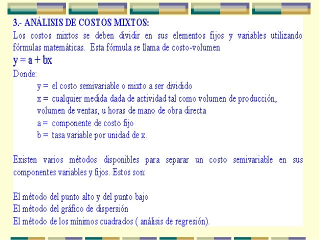 Analisis De Los Costos Mixtos