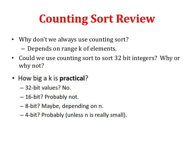 Counting sort(Non Comparison Sort) Counting sort(Non Comparison Sort)