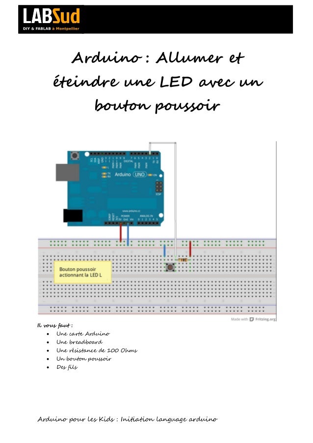 Cours9 Allumer Et éteindre Une Led Avec Un Bouton Poussoir