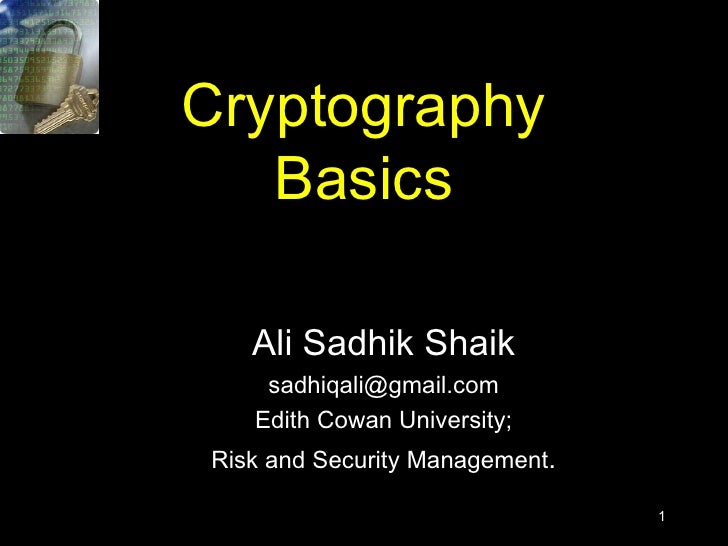 Cryptography Basics Cryptography Basics