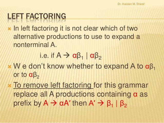 Cs419 Lec10 Left Recursion And Left Factoring